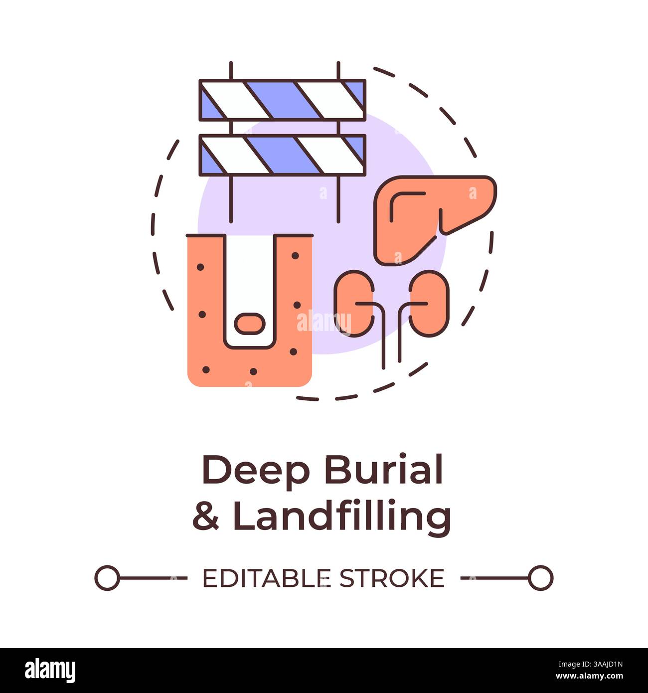 Deep burial and landfilling multi color concept icon Stock Vector Image ...