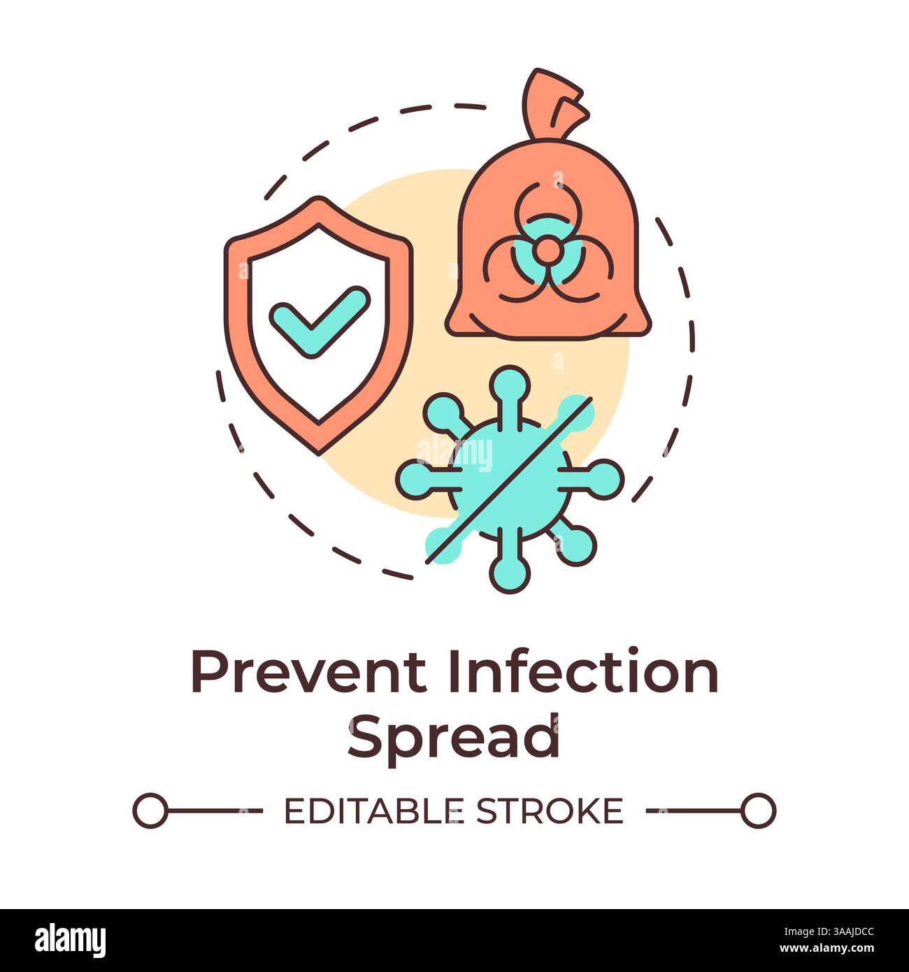 Prevent infection spread multi color concept icon Stock Vector Image ...