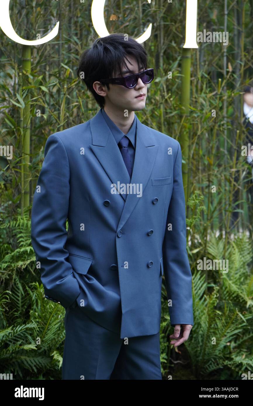 Chinese actor and singer Zhou Yiran attends an activity in Shanghai ...