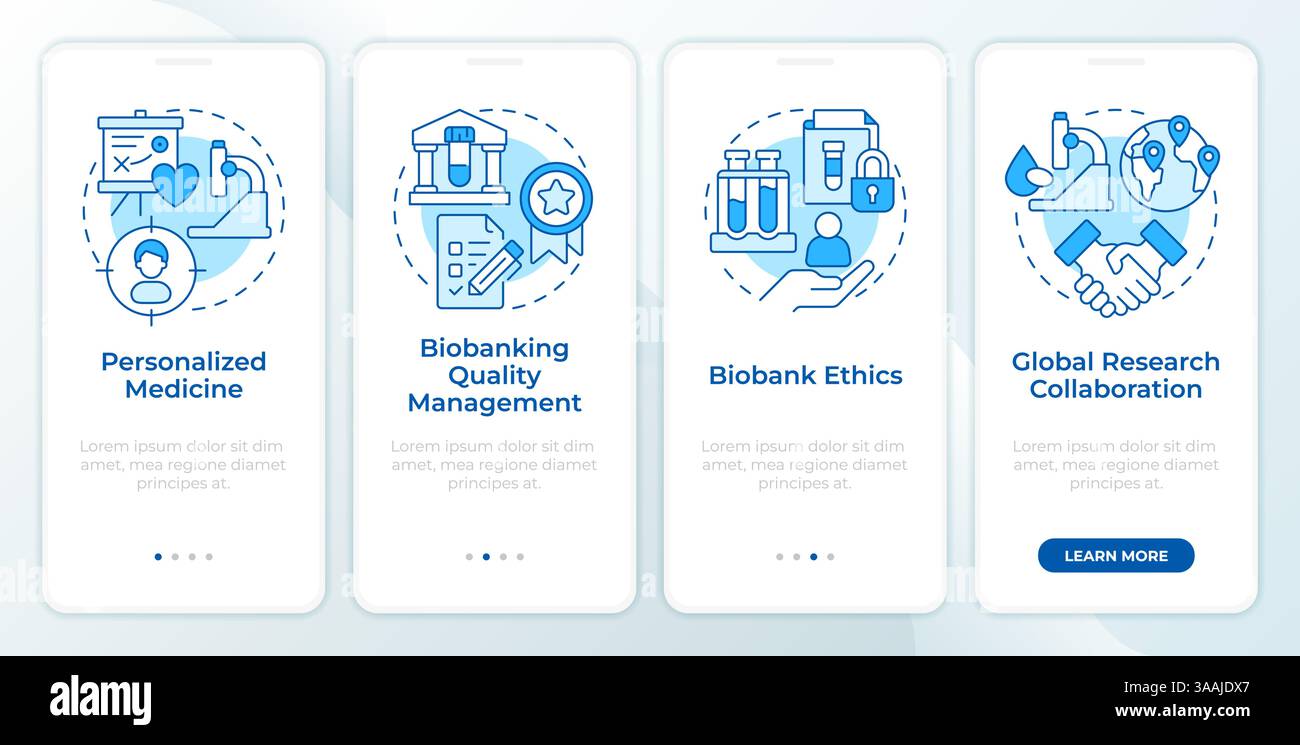 Benefits of biobanking blue onboarding mobile app screen Stock Vector Image & Art - Alamy