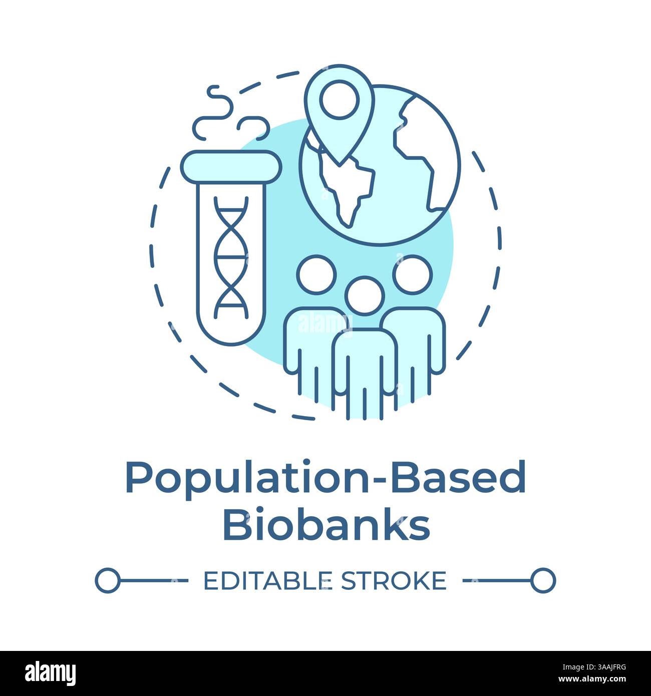Population based biobanks soft blue concept icon Stock Vector Image ...
