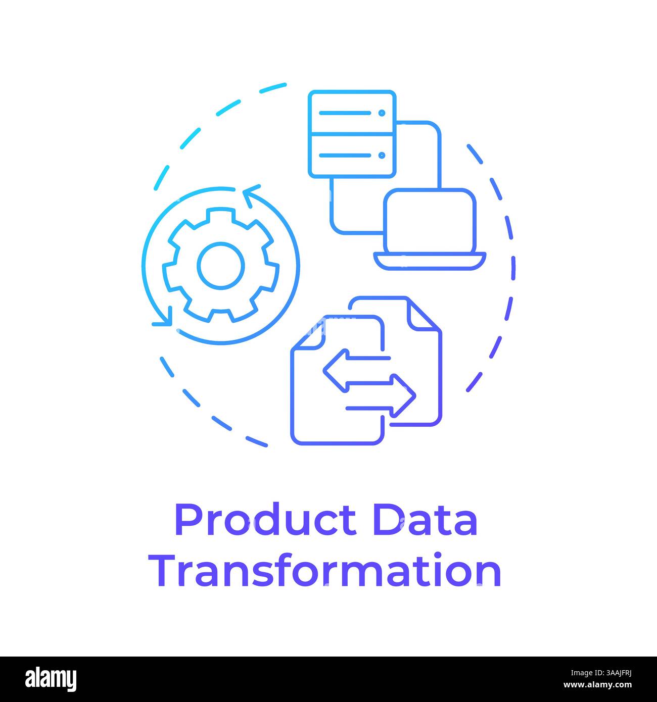Product data transformation blue gradient concept icon Stock Vector ...