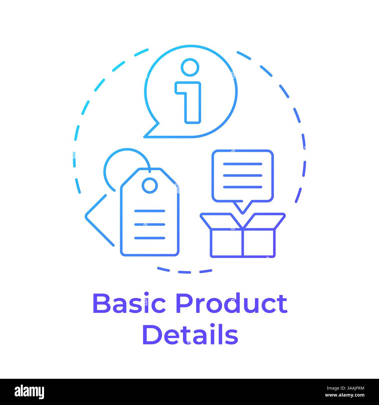 Basic product details blue gradient concept icon Stock Vector Image ...