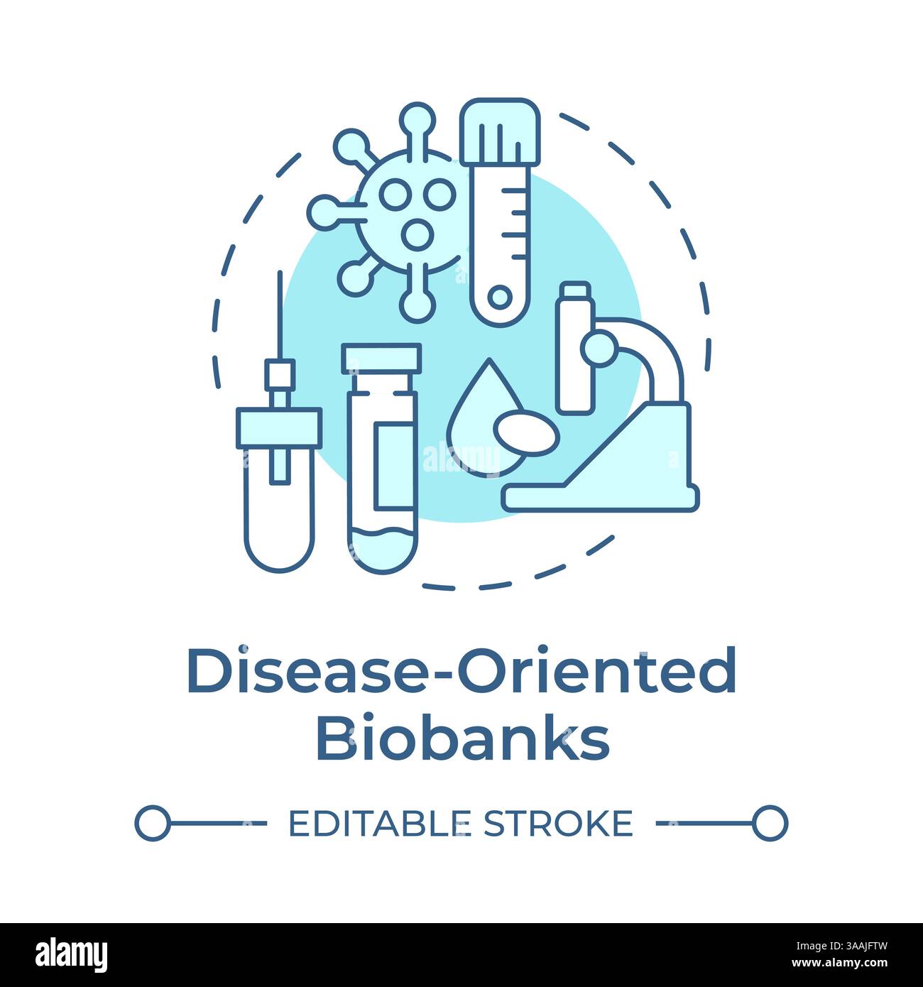 Disease oriented biobanks soft blue concept icon Stock Vector Image ...
