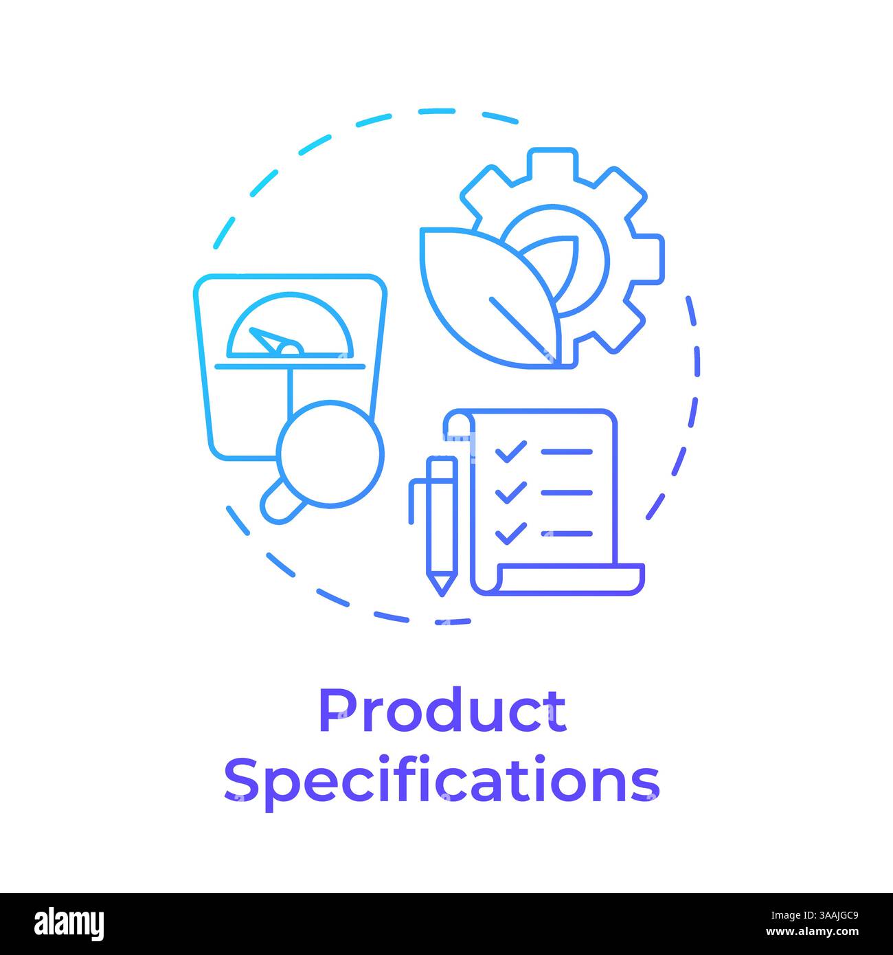 Product specifications blue gradient concept icon Stock Vector Image ...