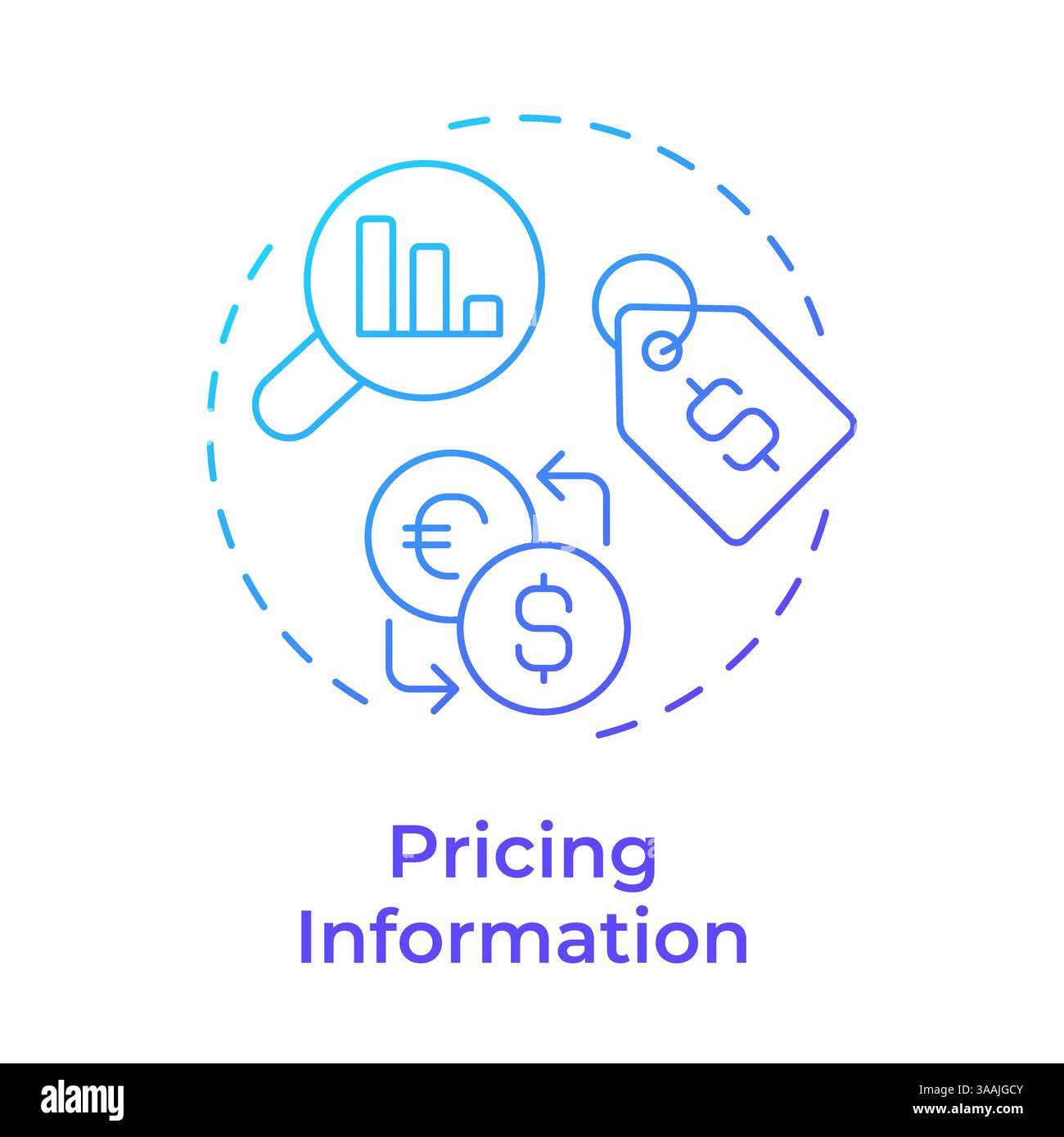 Pricing information blue gradient concept icon Stock Vector Image & Art - Alamy