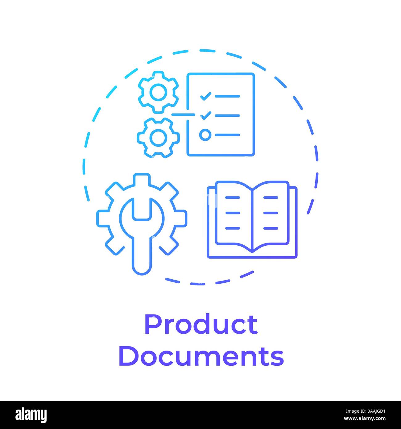Product documents blue gradient concept icon Stock Vector Image & Art ...