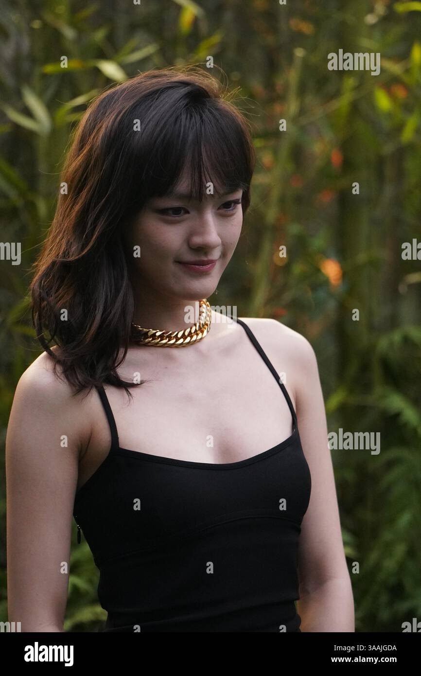 Taiwanese actress Vicky Chen attends an activity in Shanghai, China, 28 ...