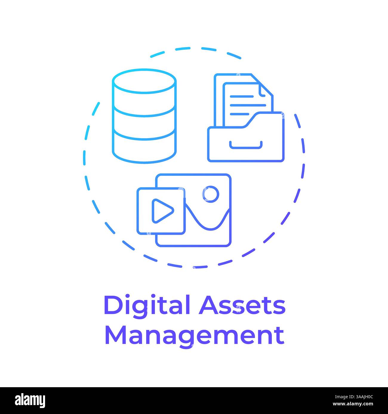 Digital assets management blue gradient concept icon Stock Vector Image ...