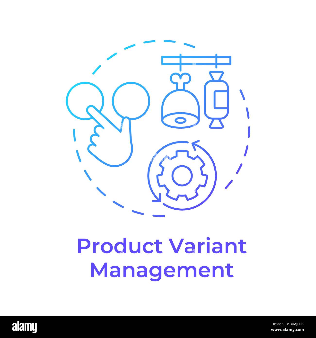 Product variant management blue gradient concept icon Stock Vector ...