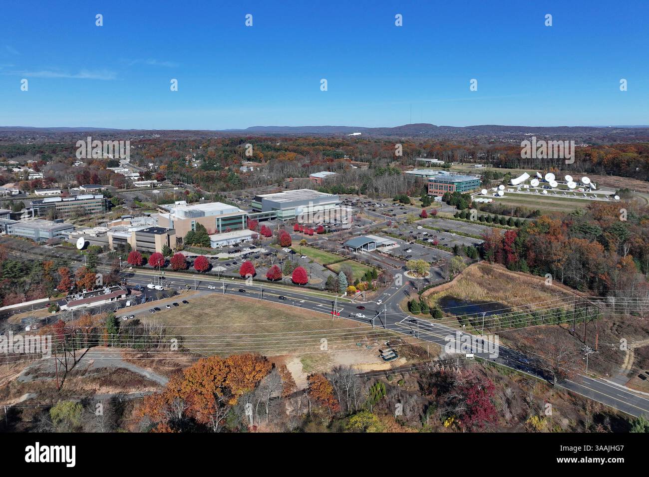 A general overall aerial view of the ESPN headquarters, Sunday, Nov. 3 ...