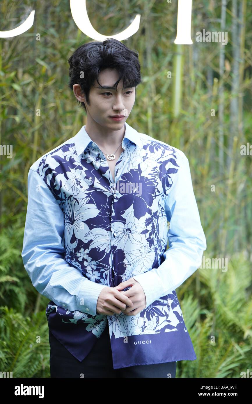 Chinese singer and actor Dong Sicheng attends an activity in Shanghai ...