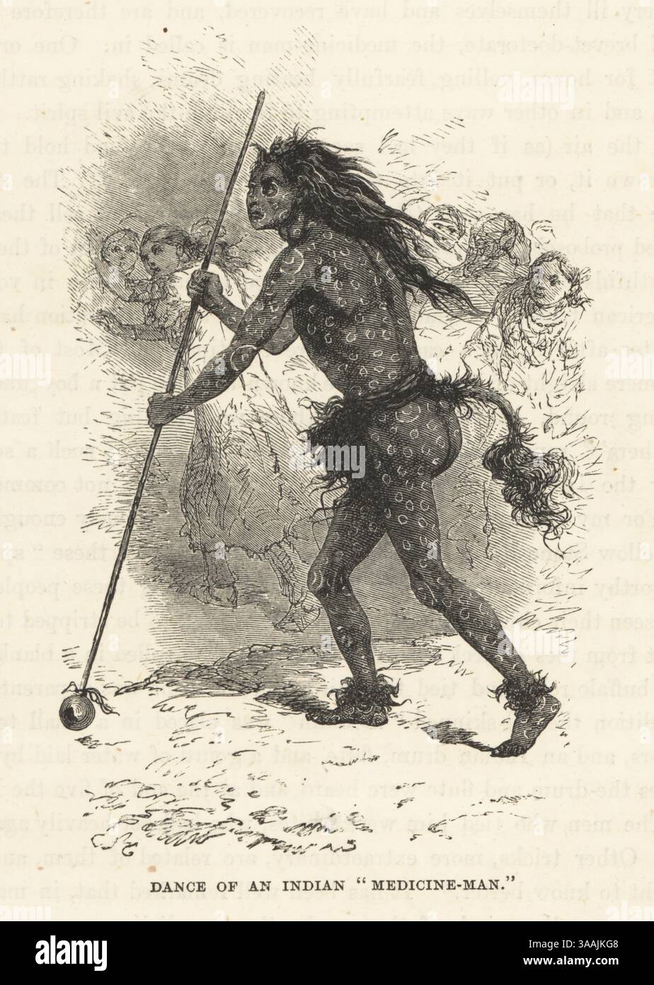 Native American ceremonial person dancing during a ritual. With body ...