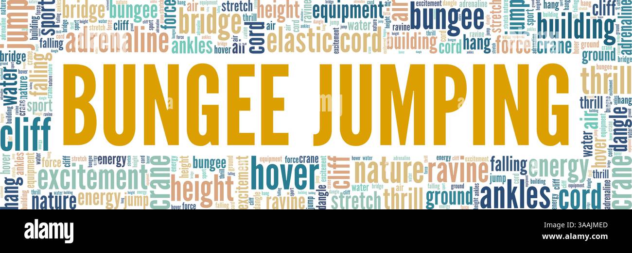 Bungee Jumping conceptual vector illustration word cloud isolated on ...