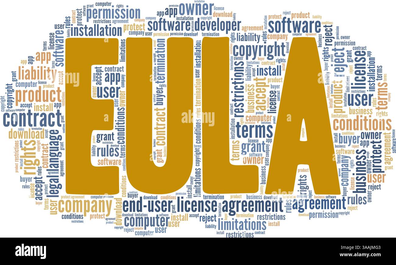 EULA - End User License Agreement conceptual vector illustration word ...