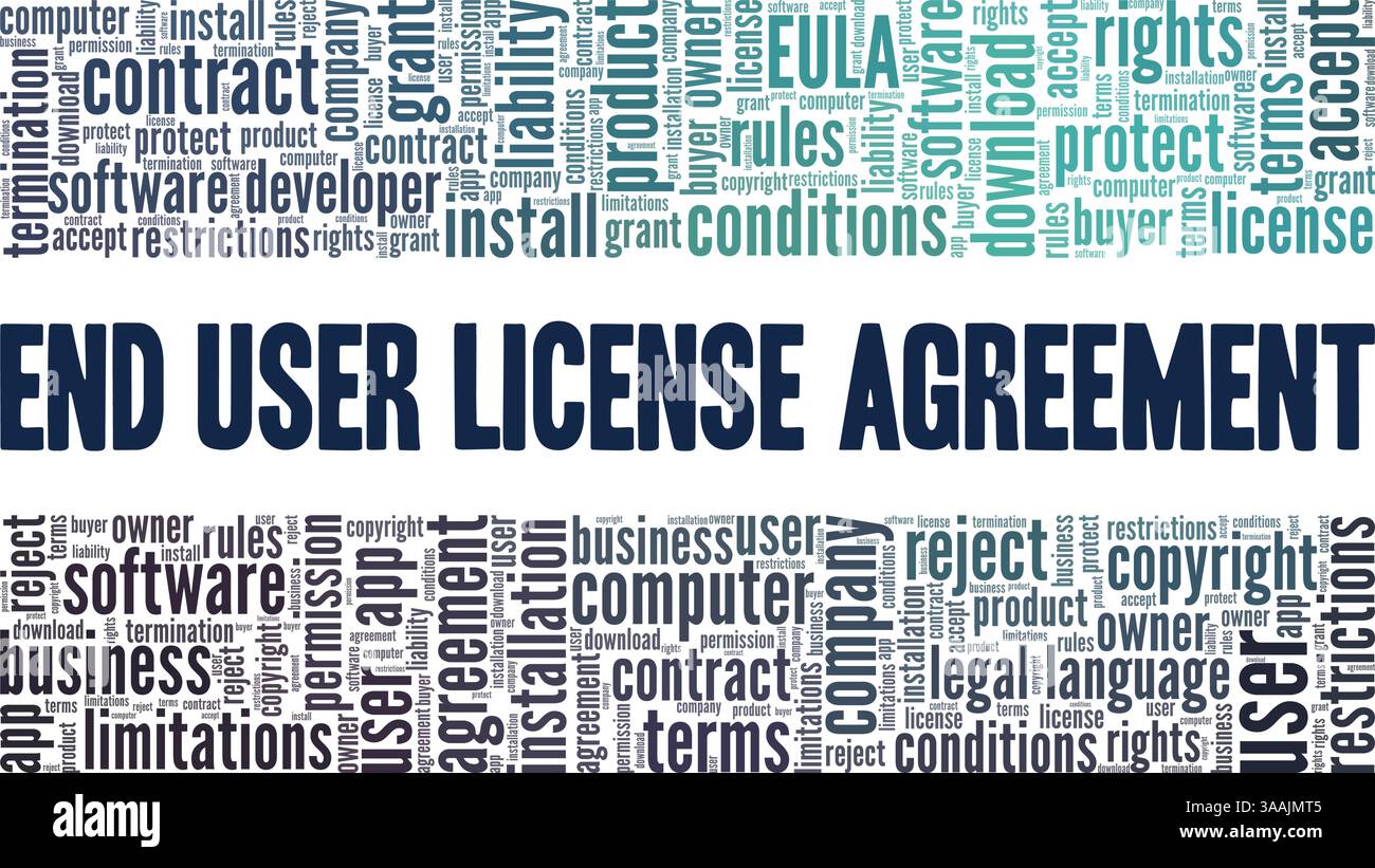EULA - End User License Agreement conceptual vector illustration word ...