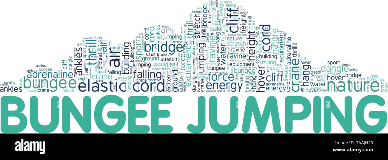 Bungee Jumping conceptual vector illustration word cloud isolated on ...