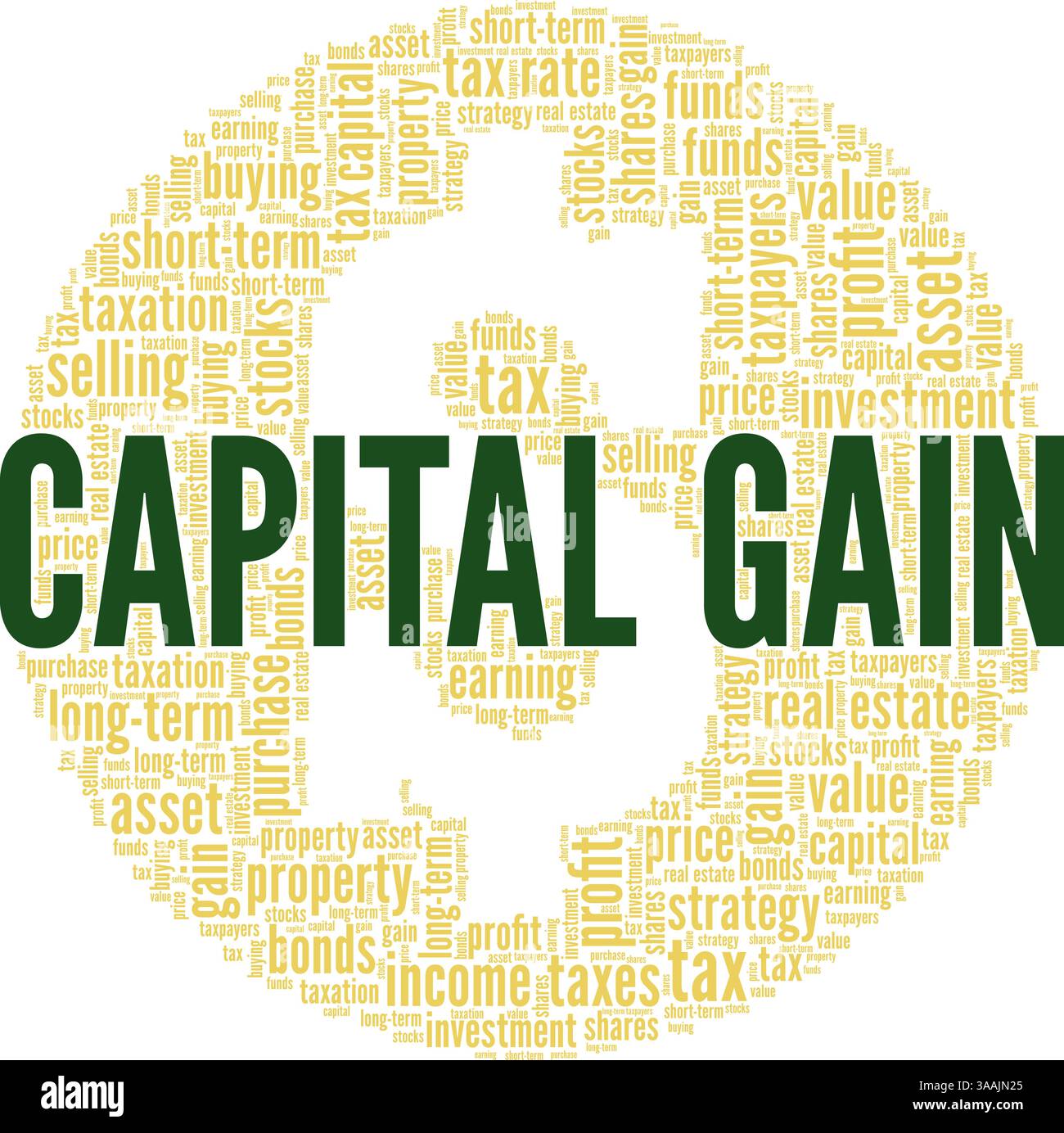 Capital Gain conceptual vector illustration word cloud isolated on ...