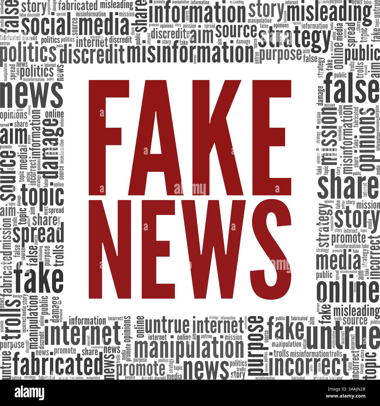 Fake News conceptual vector illustration word cloud isolated on white ...