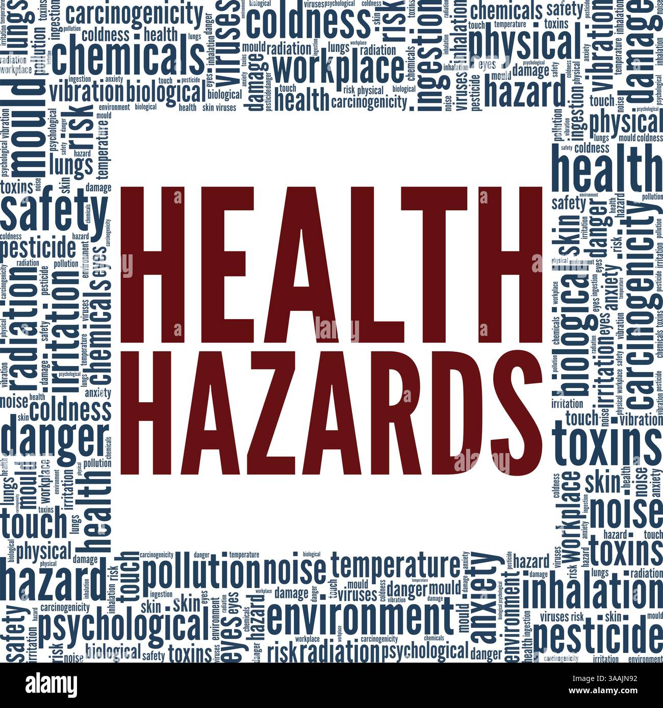 Health Hazards conceptual vector illustration word cloud isolated on ...