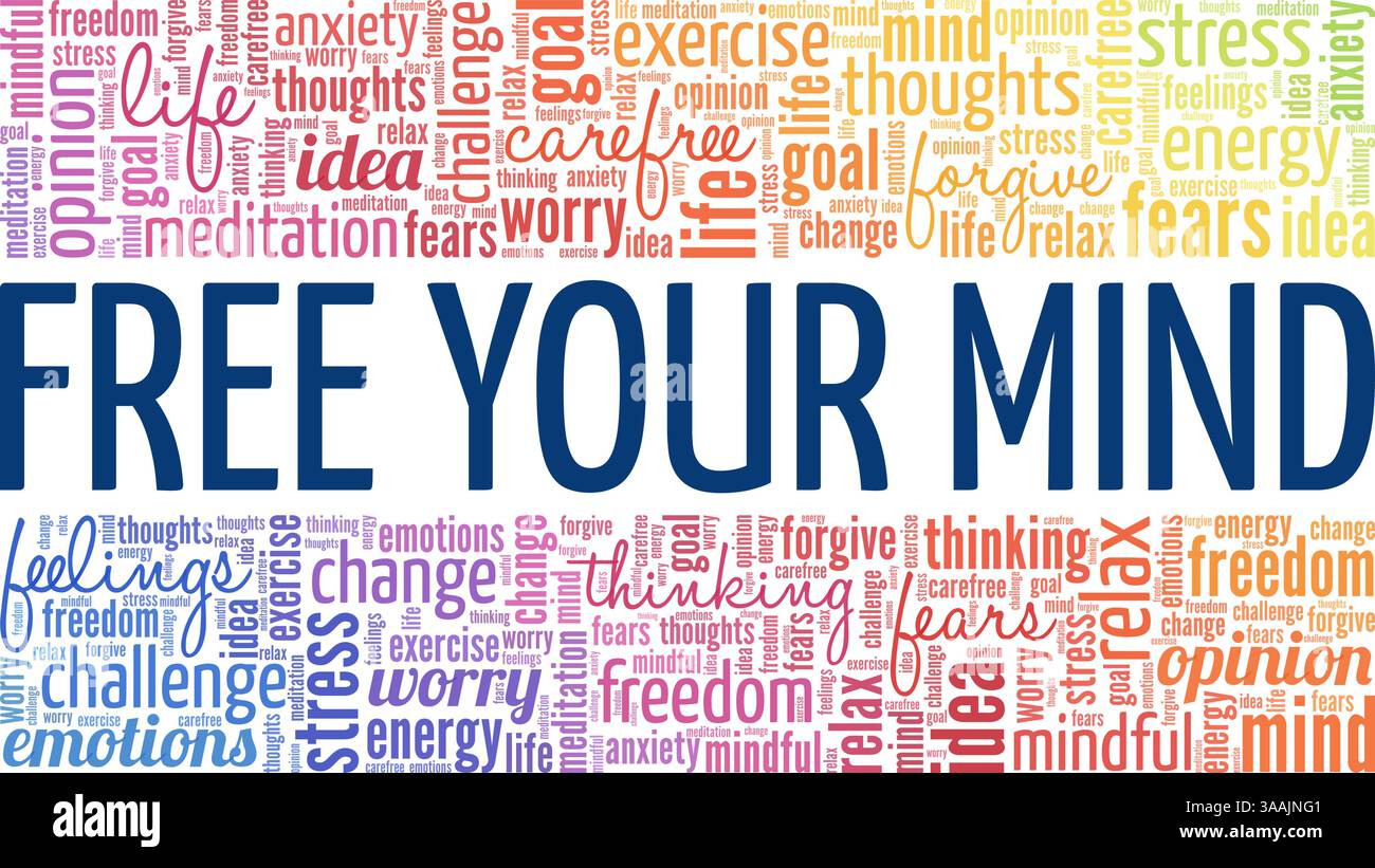 Free Your Mind conceptual vector illustration word cloud isolated on ...