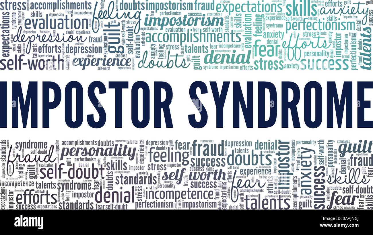 Impostor Syndrome conceptual vector illustration word cloud isolated on ...
