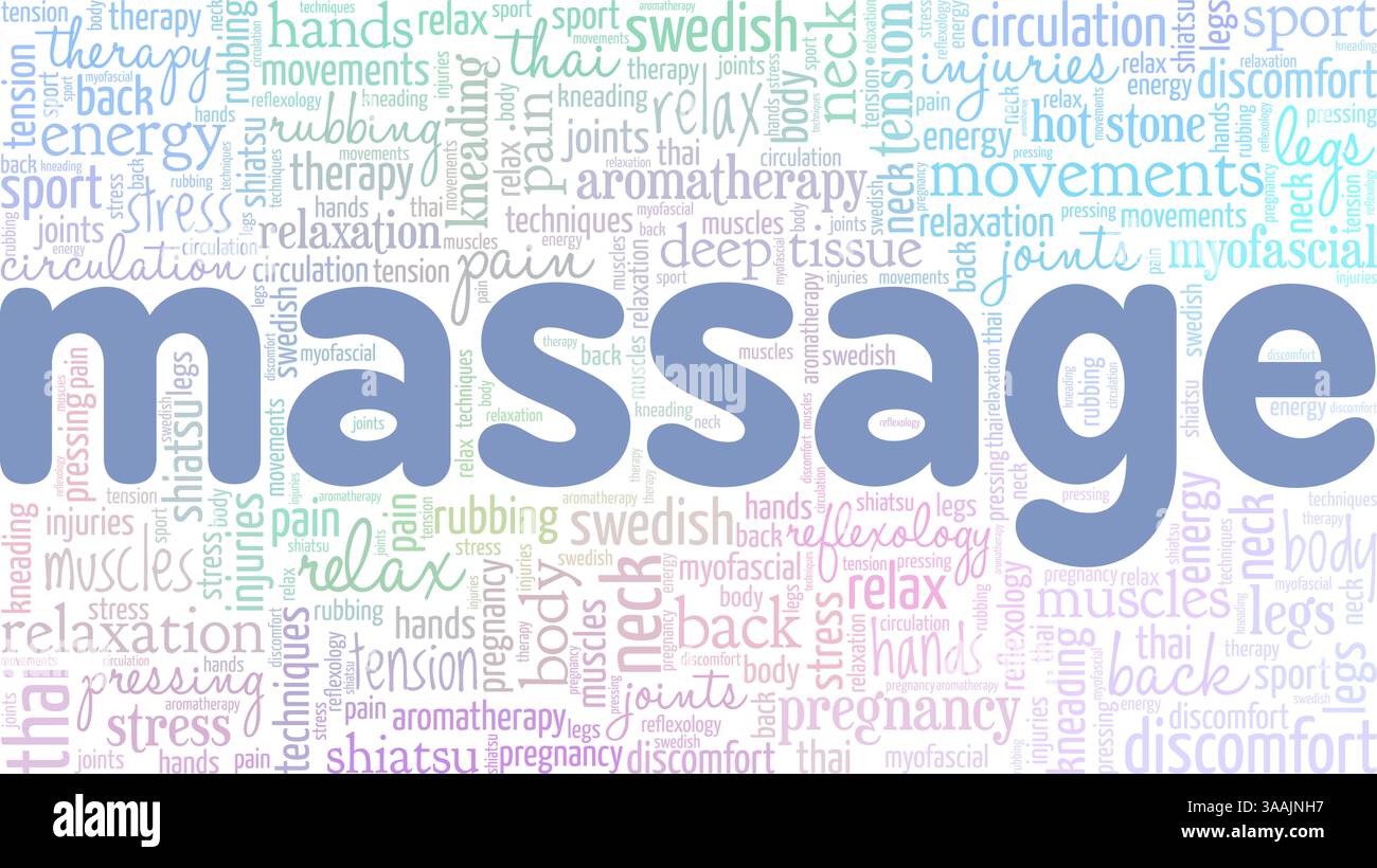 Massage conceptual vector illustration word cloud isolated on white ...