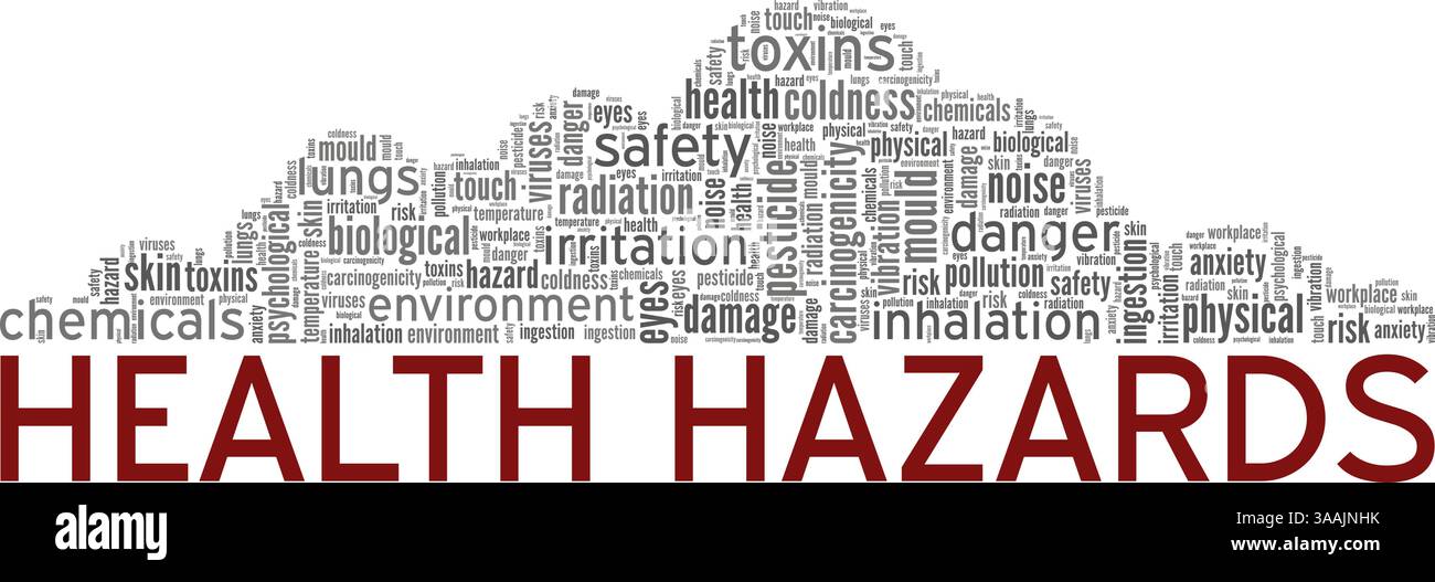 Health Hazards conceptual vector illustration word cloud isolated on ...
