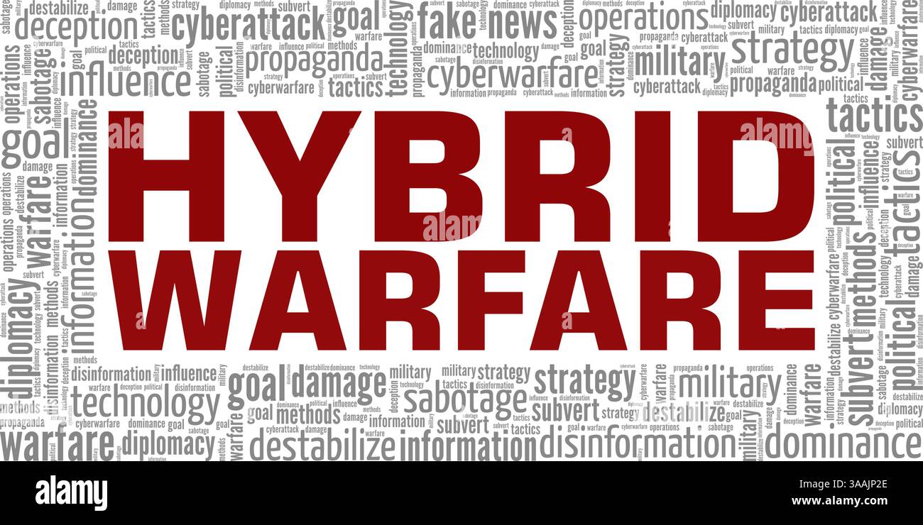 Hybrid Warfare conceptual vector illustration word cloud isolated on ...