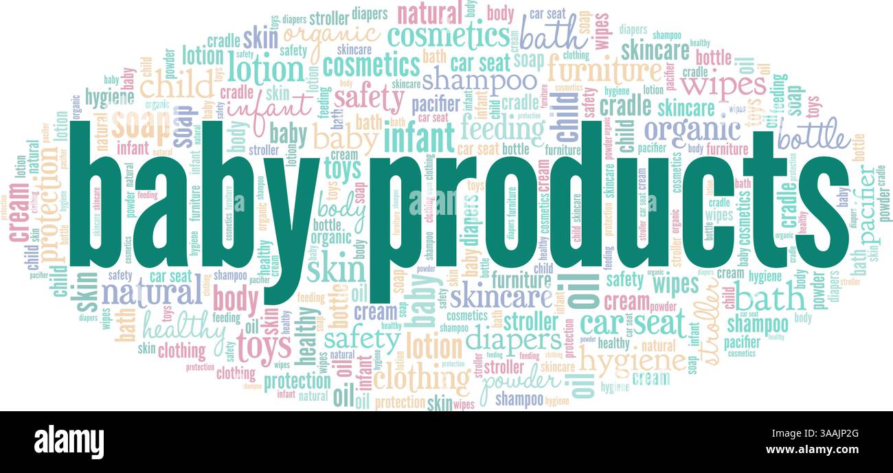 Baby Products conceptual vector illustration word cloud isolated on ...