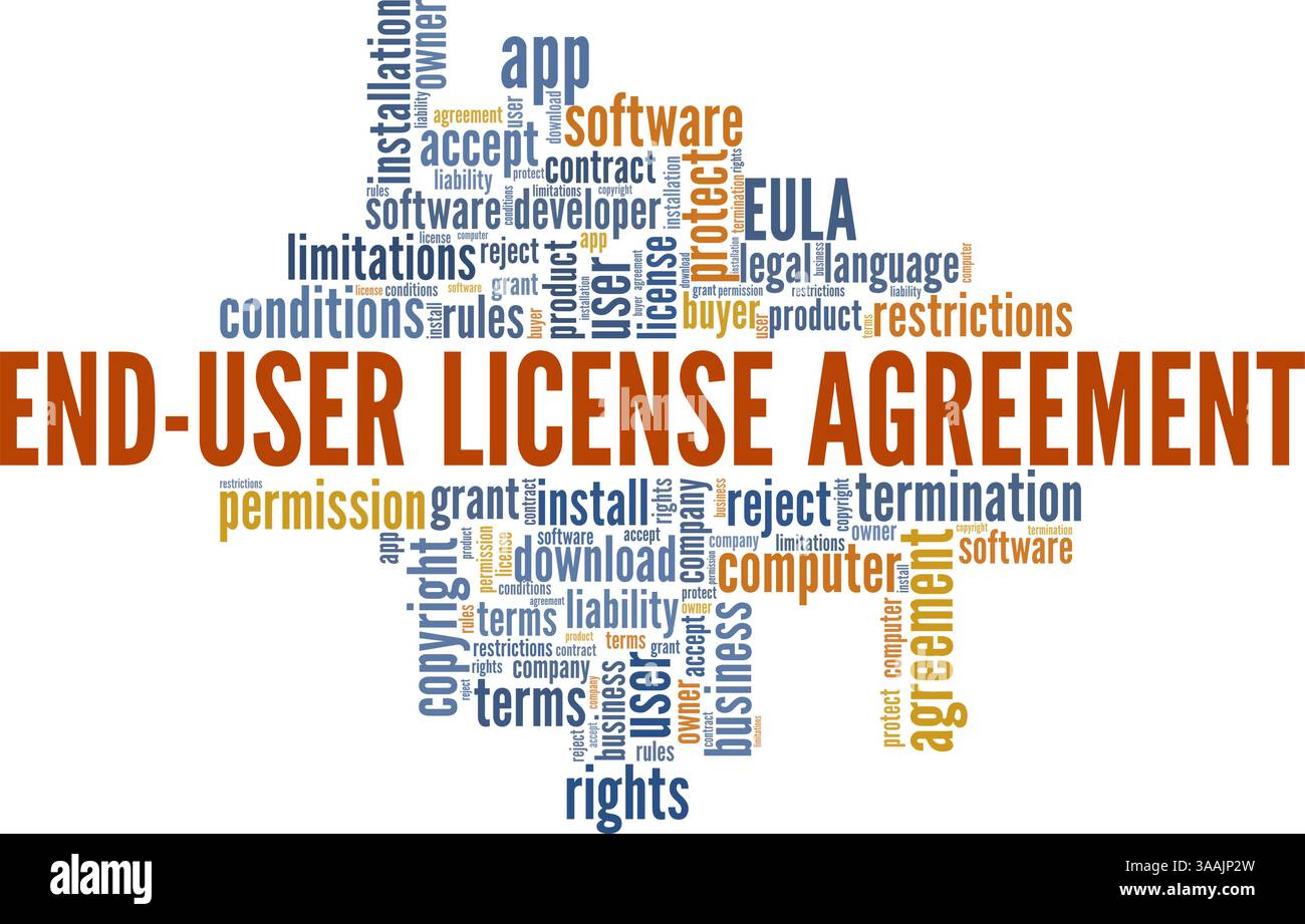 EULA - End User License Agreement conceptual vector illustration word ...
