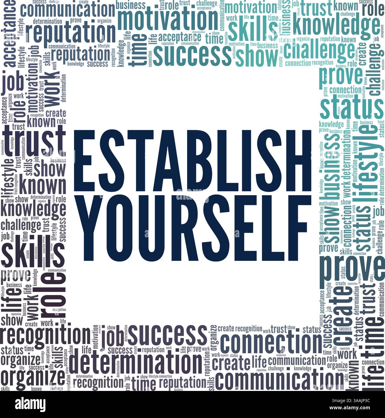 Establish Yourself conceptual vector illustration word cloud isolated ...
