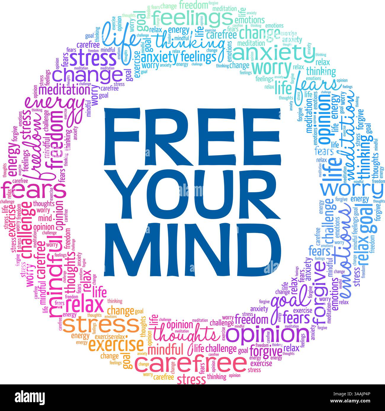 Free Your Mind conceptual vector illustration word cloud isolated on ...