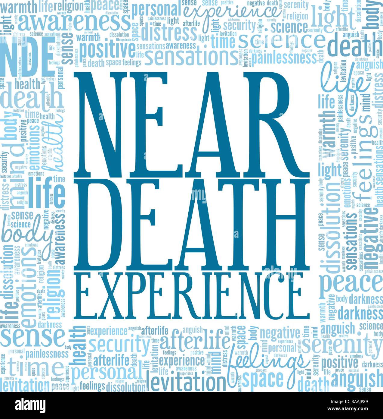 NDE - Near Death Experience conceptual vector illustration word cloud ...