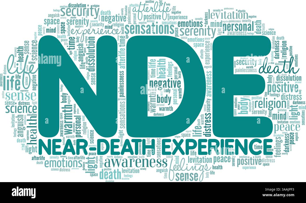 NDE - Near Death Experience conceptual vector illustration word cloud ...