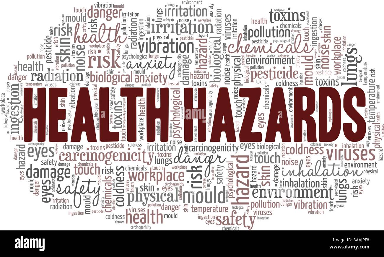 Health Hazards conceptual vector illustration word cloud isolated on ...