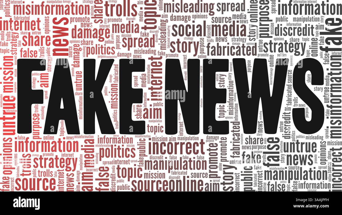 Fake News conceptual vector illustration word cloud isolated on white ...