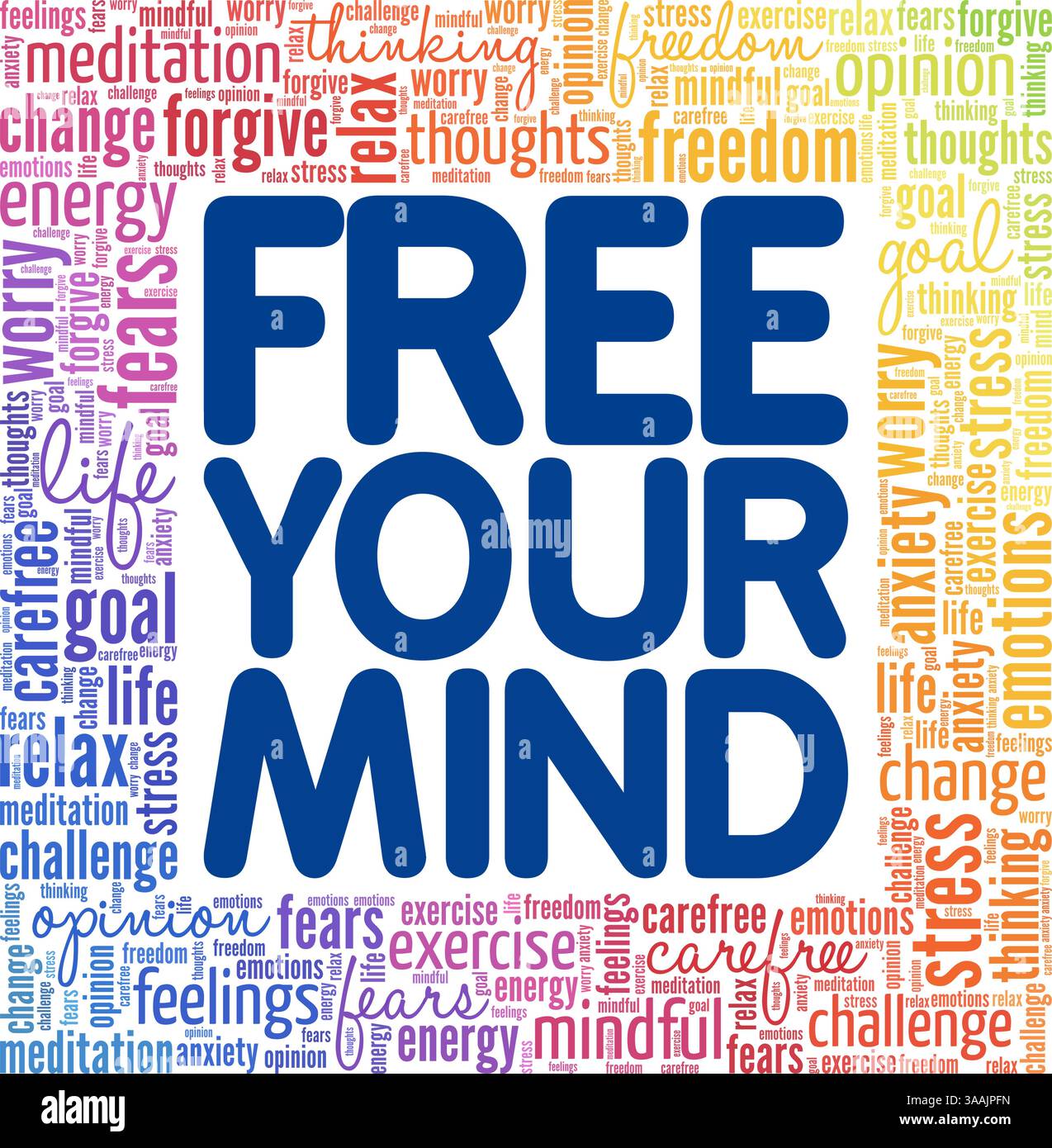 Free Your Mind conceptual vector illustration word cloud isolated on ...