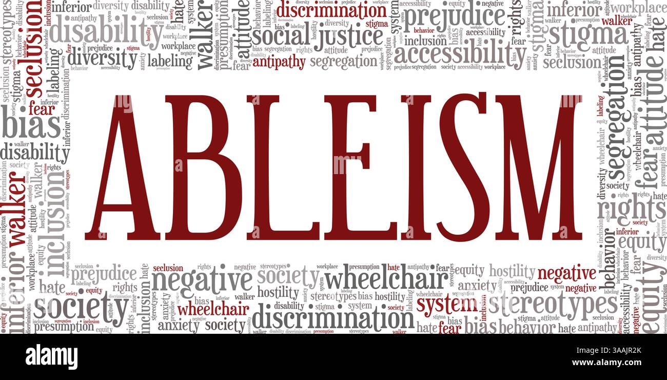 Ableism conceptual vector illustration word cloud isolated on white background Stock Vector ...