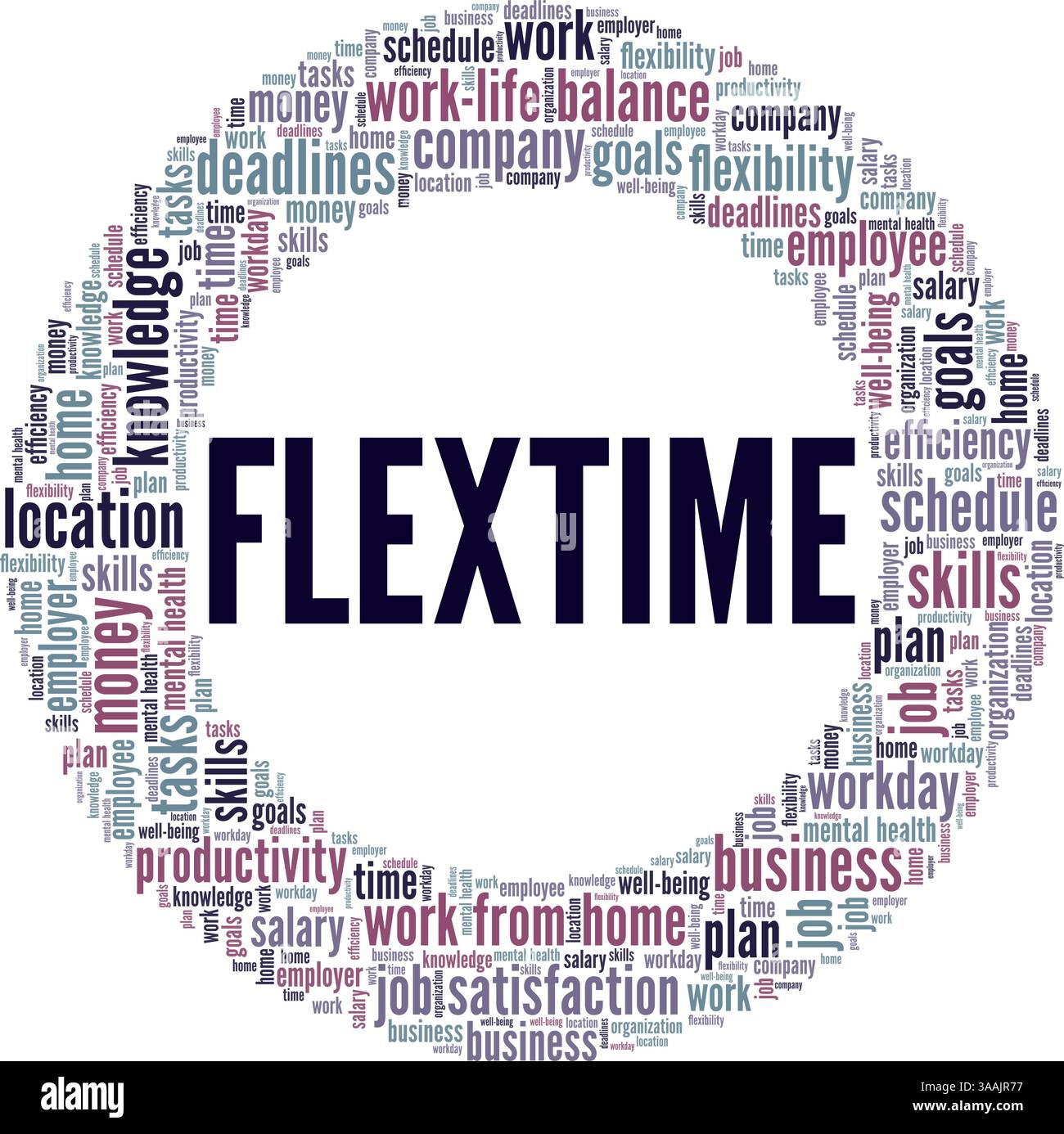 Flexible Work Hours - Flextime conceptual vector illustration word ...