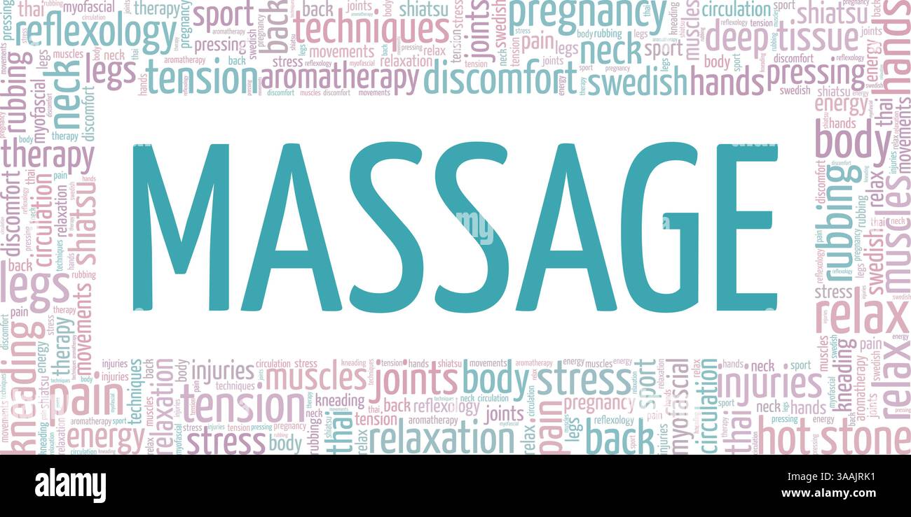 Massage conceptual vector illustration word cloud isolated on white ...