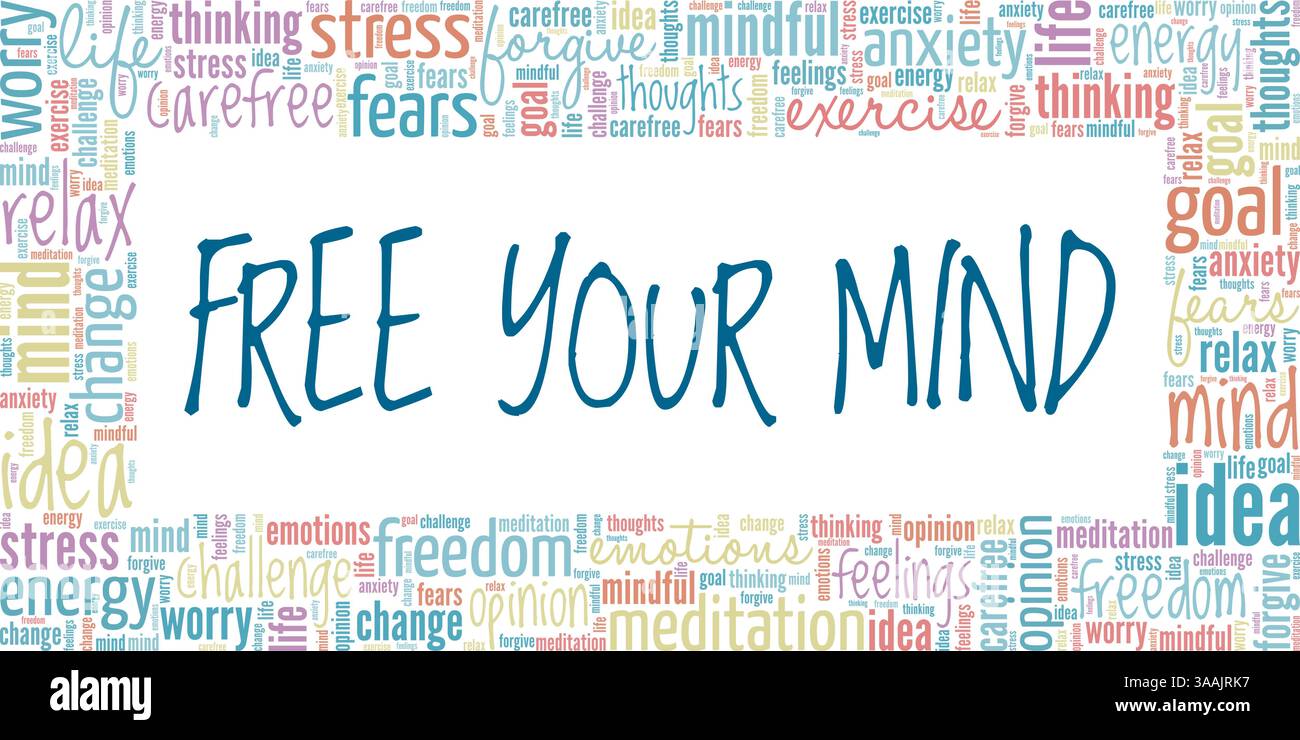 Free Your Mind conceptual vector illustration word cloud isolated on ...