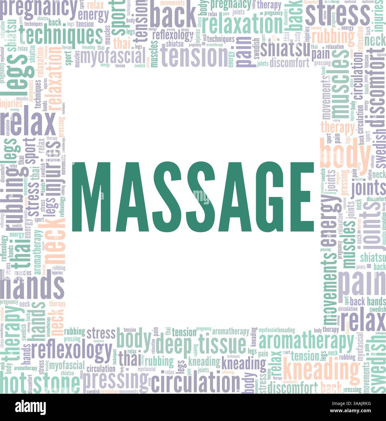 Massage conceptual vector illustration word cloud isolated on white ...