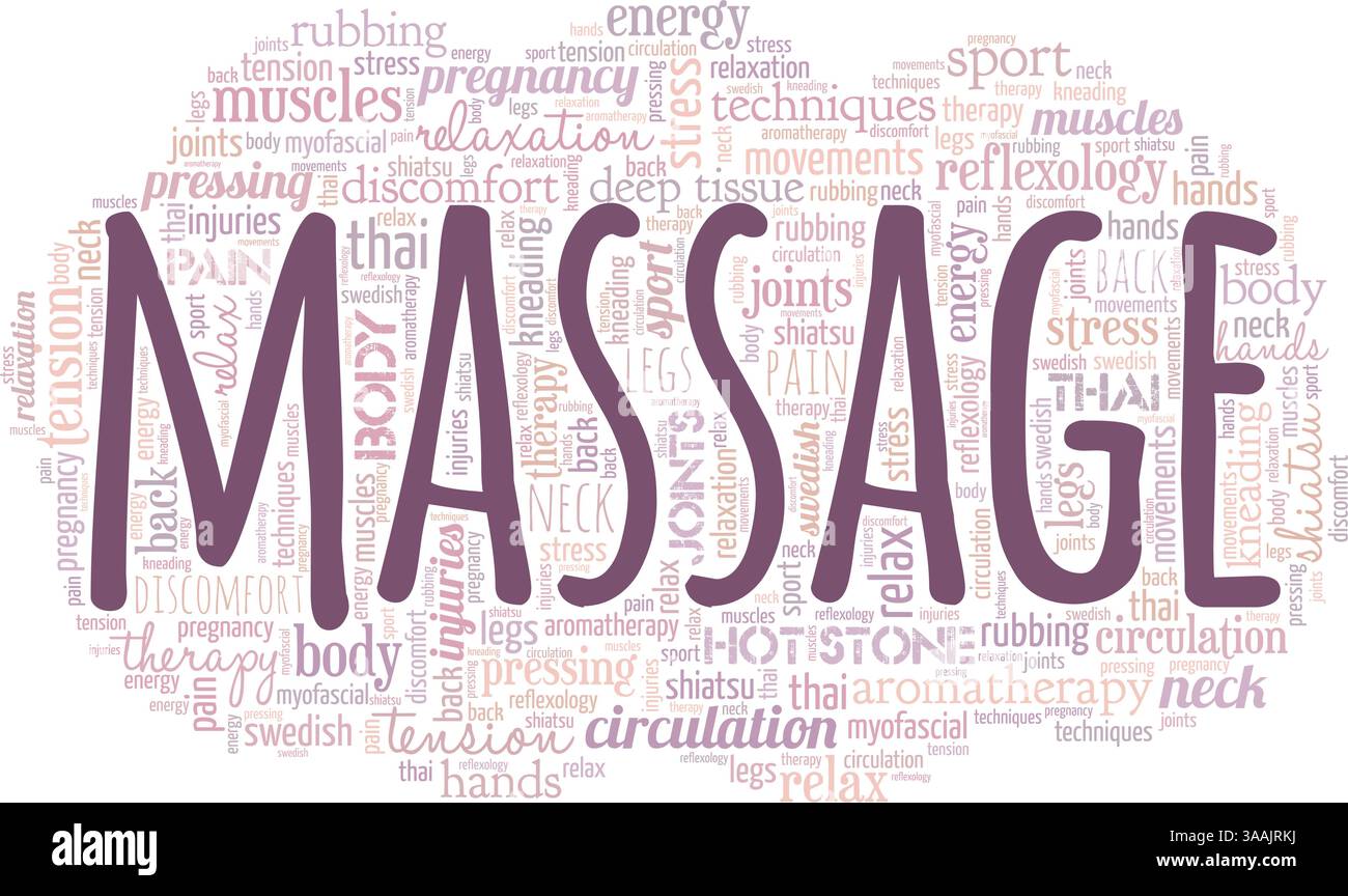 Massage conceptual vector illustration word cloud isolated on white ...