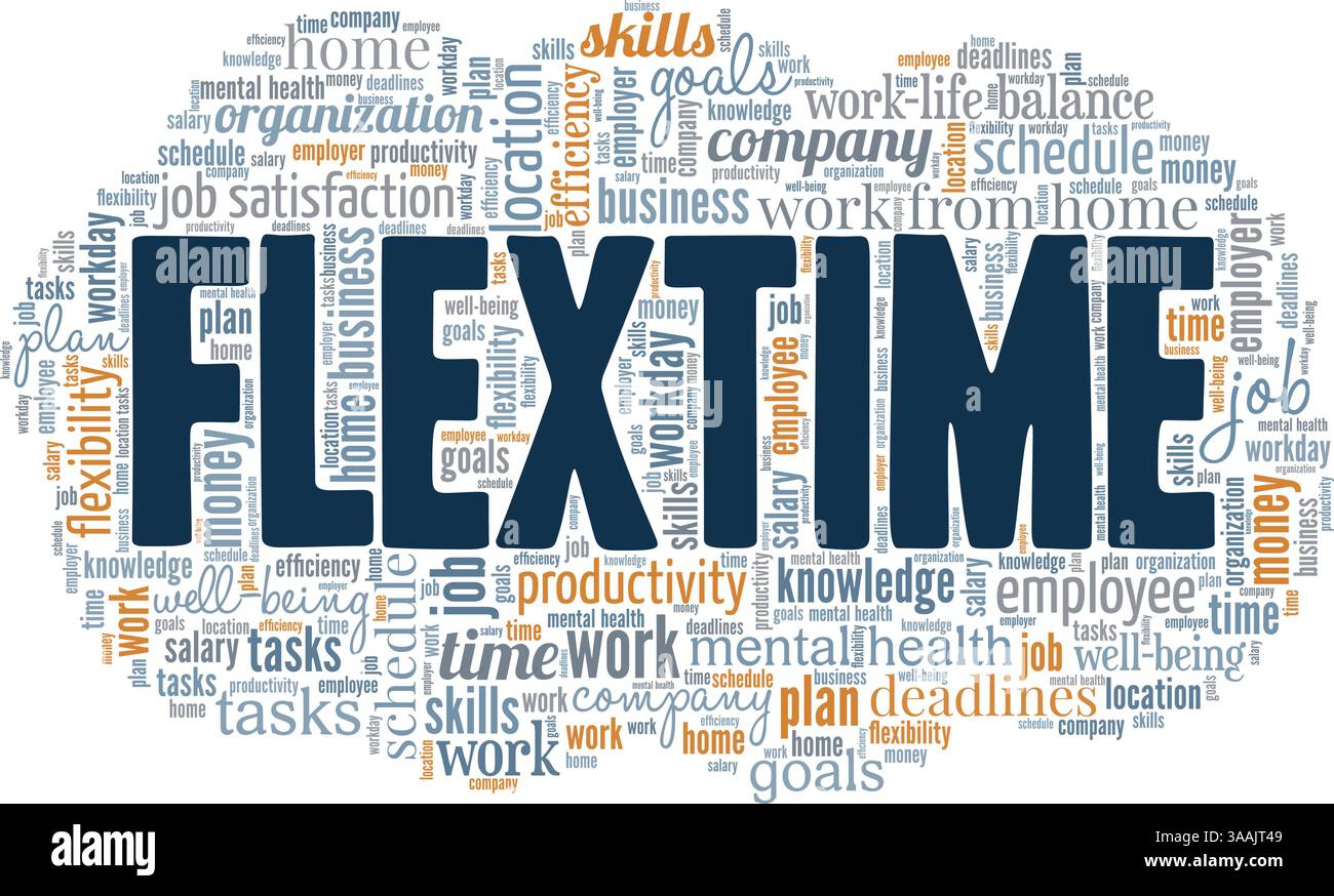 Flexible Work Hours - Flextime conceptual vector illustration word ...
