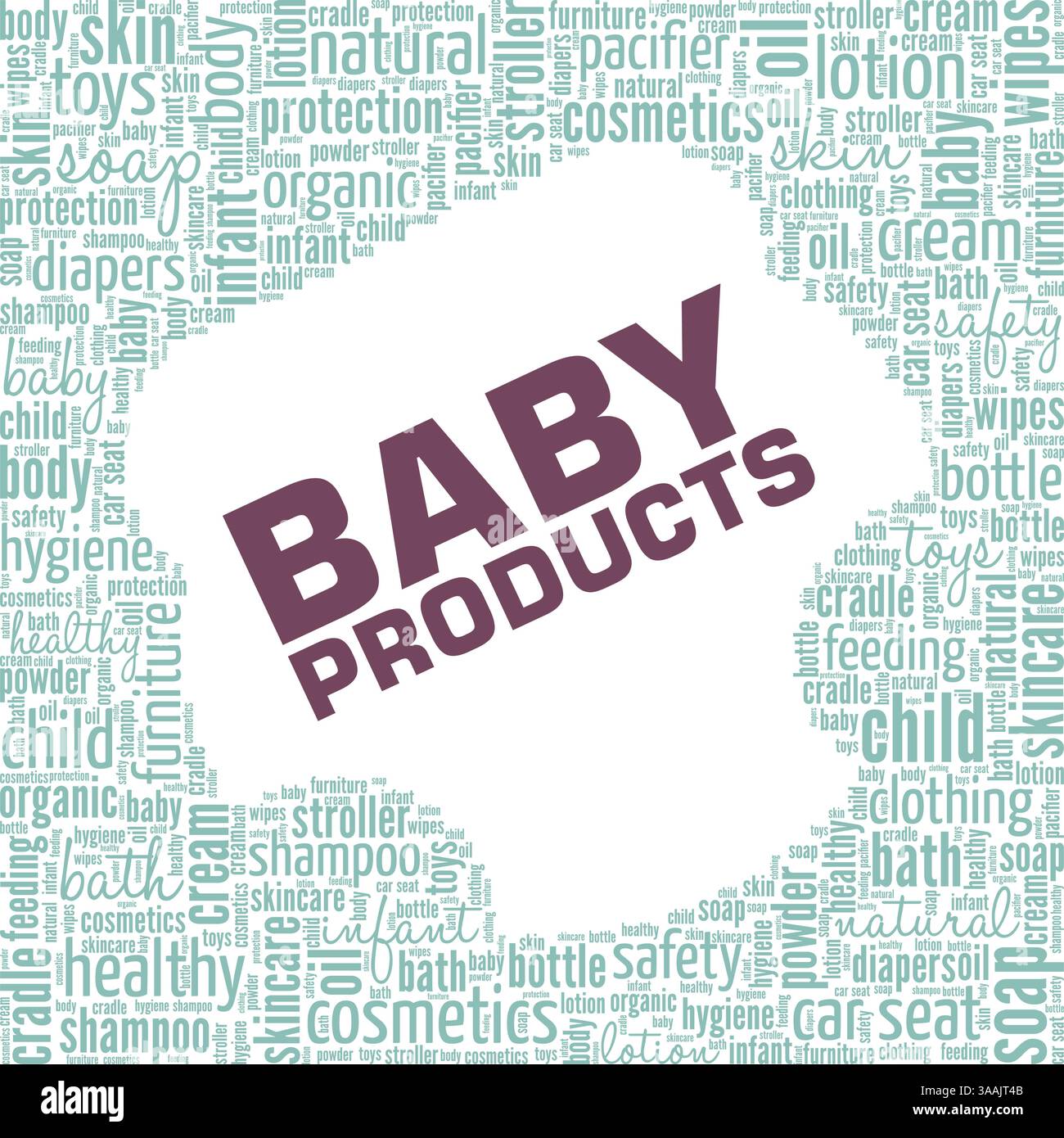 Baby Products conceptual vector illustration word cloud isolated on ...
