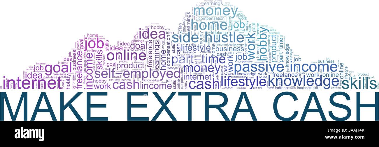 Make Extra Cash conceptual vector illustration word cloud isolated on ...