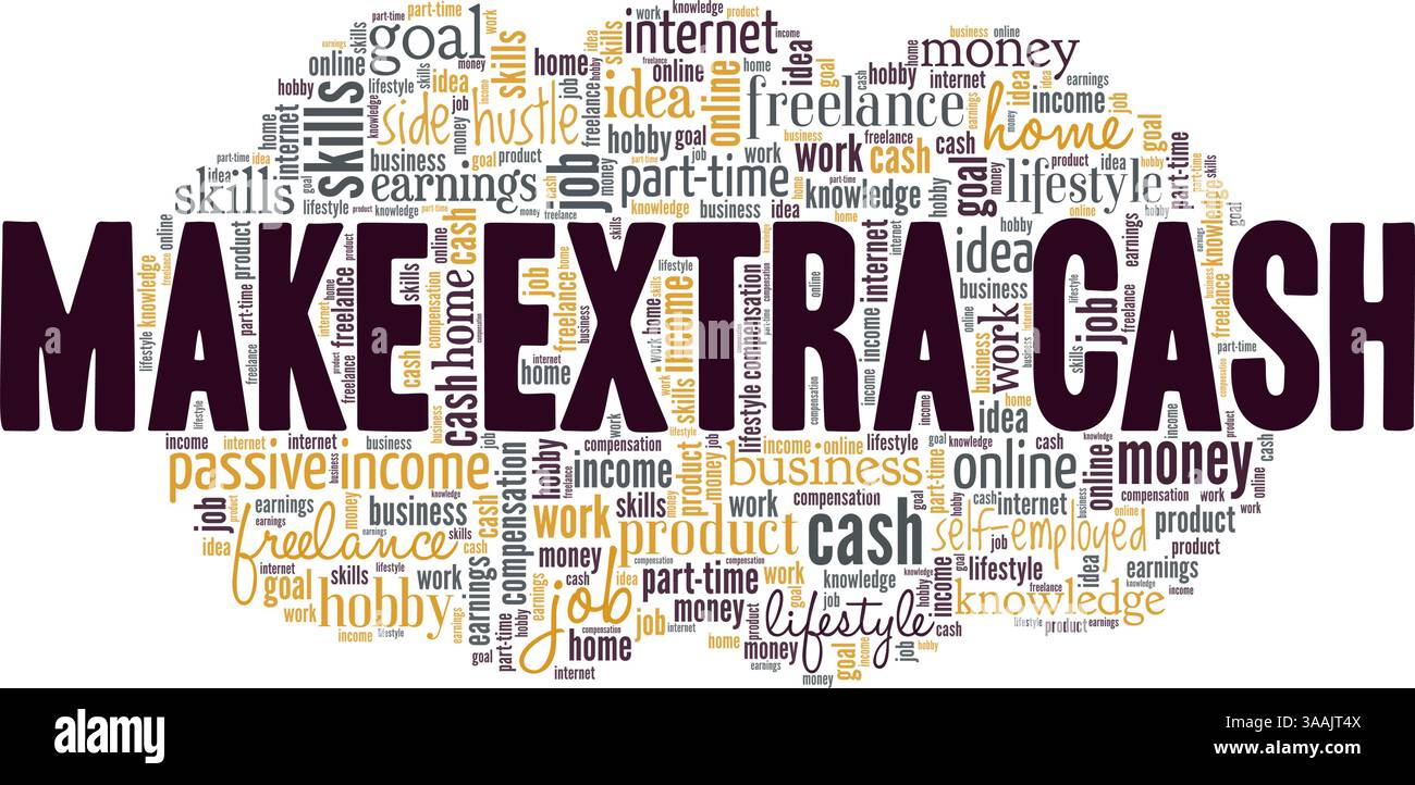 Make Extra Cash conceptual vector illustration word cloud isolated on ...