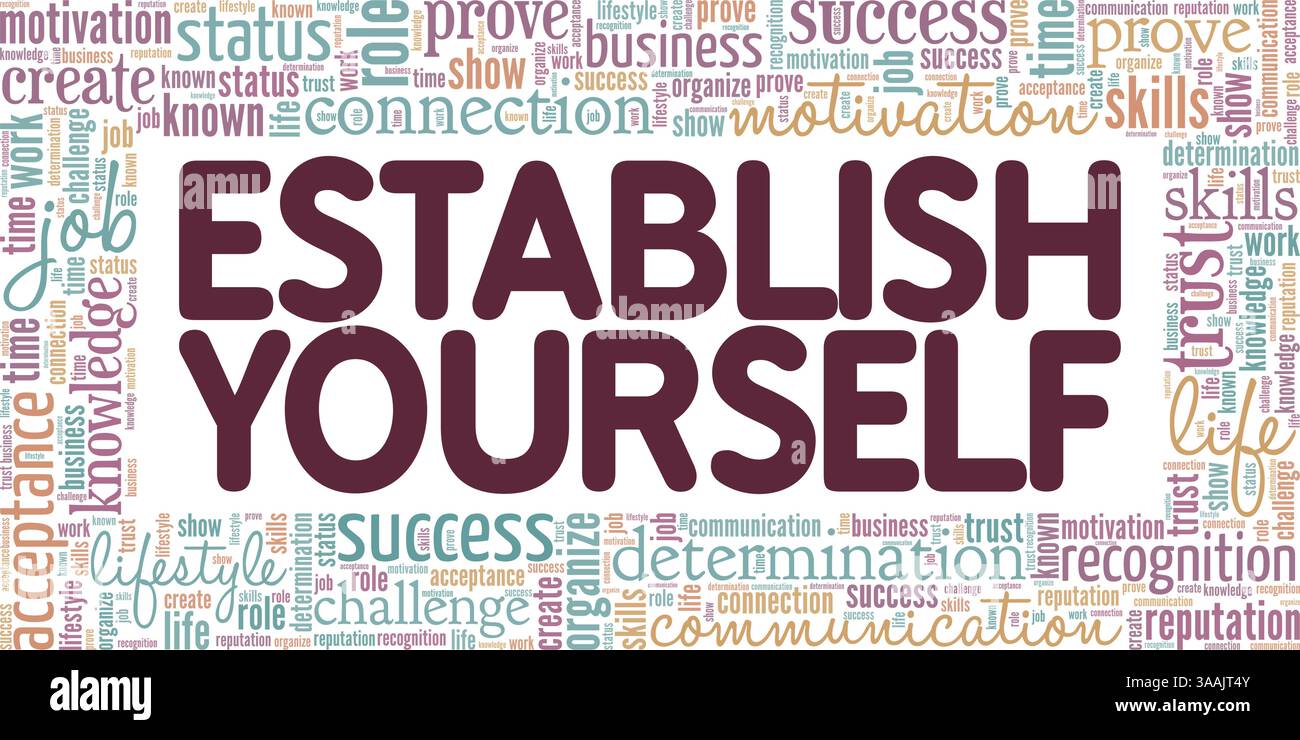 Establish Yourself conceptual vector illustration word cloud isolated ...