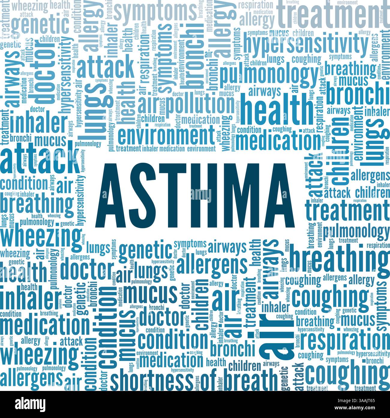 Asthma conceptual vector illustration word cloud isolated on white ...